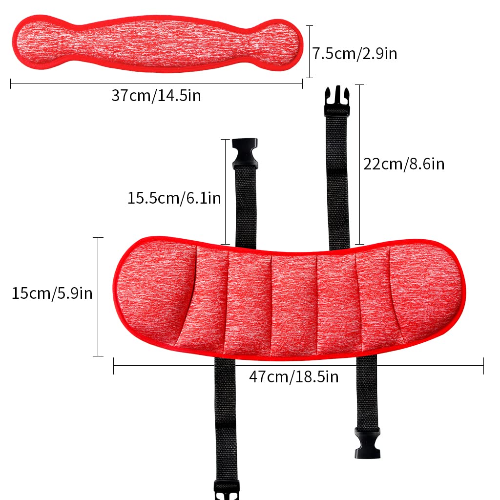 vocheer Baby Car Seat Head Support Band, Adjustable Carseat Sleep Nap Aid Holder Belt Head Protection Strap for Kids 1-5 Years Old Red