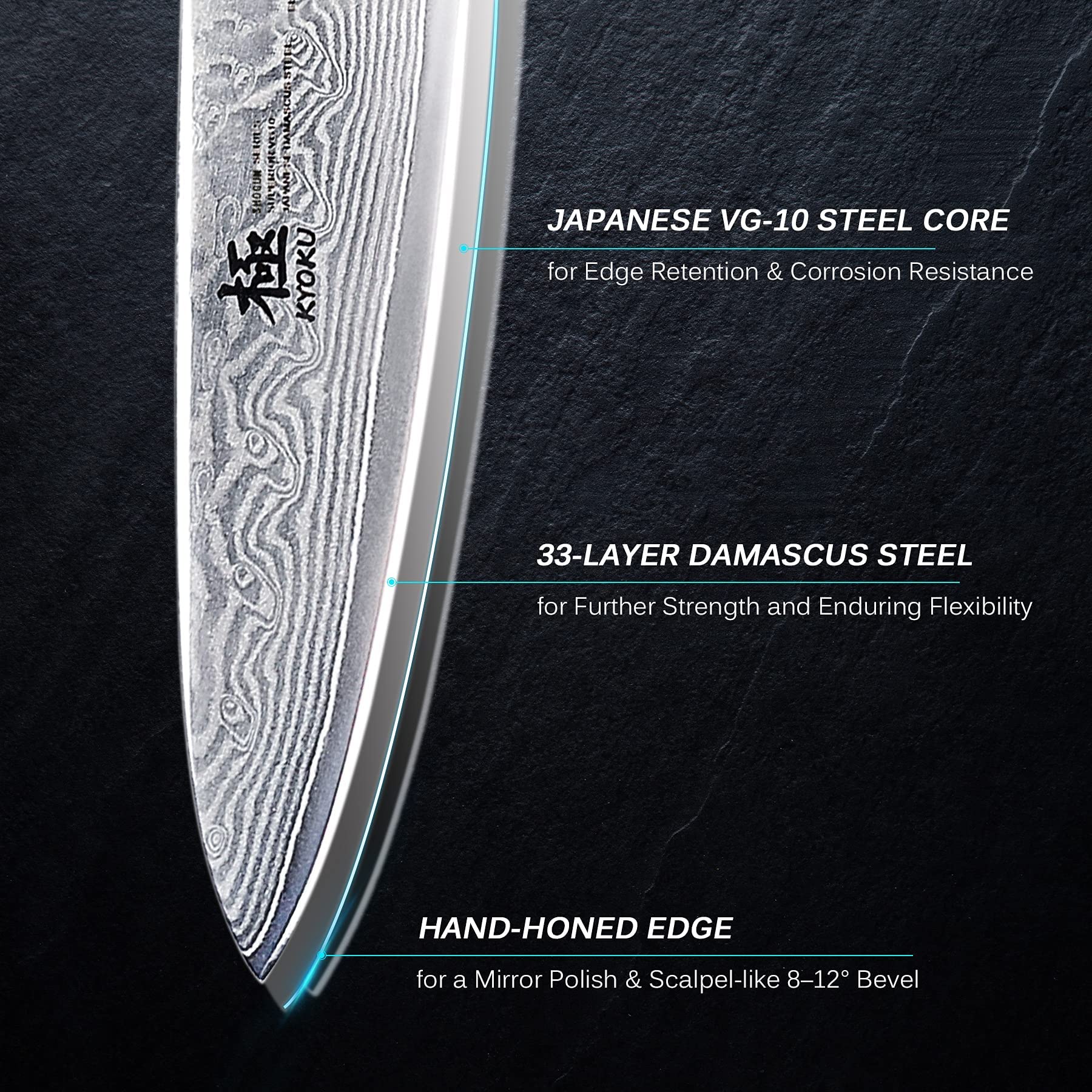KYOKU 3.5" Paring Knife + 8'' Serrated Bread Knife - Shogun Series - Japanese VG10 Steel Core Forged Damascus Blade
