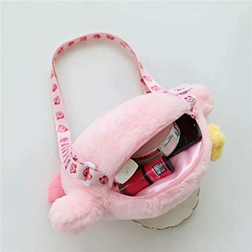 Mxcostume Kawaii Pink Plush Makeup Cosmetic Storage Cute Handbag Bag Organizer (Shoulder bag)