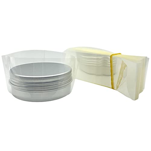 SZCJMYKJ 200Pcs Heat Shrink Wrap Film Shrink Seal Bands for 2oz/60ml Aluminum Tin Jar, Easy to Use, Make Products More Professional (For 60g Aluminum Jar)