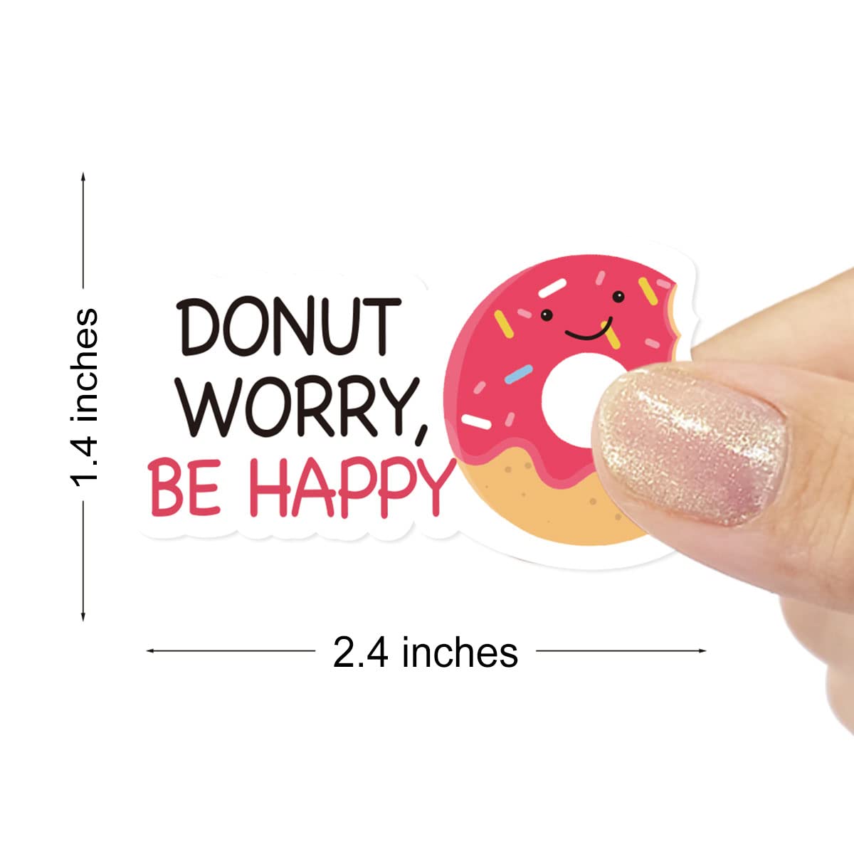 Donut Worry Be Happy Stickers,Thank You Stickers,Handmade Stickers,Small Shop Stickers,Envelopes Stickers for Small Business, Online Retailers,Handmade Goods,500 Labels Per Roll