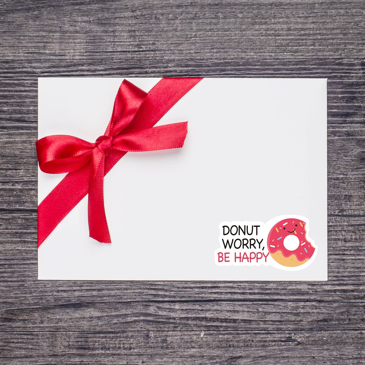 Donut Worry Be Happy Stickers,Thank You Stickers,Handmade Stickers,Small Shop Stickers,Envelopes Stickers for Small Business, Online Retailers,Handmade Goods,500 Labels Per Roll