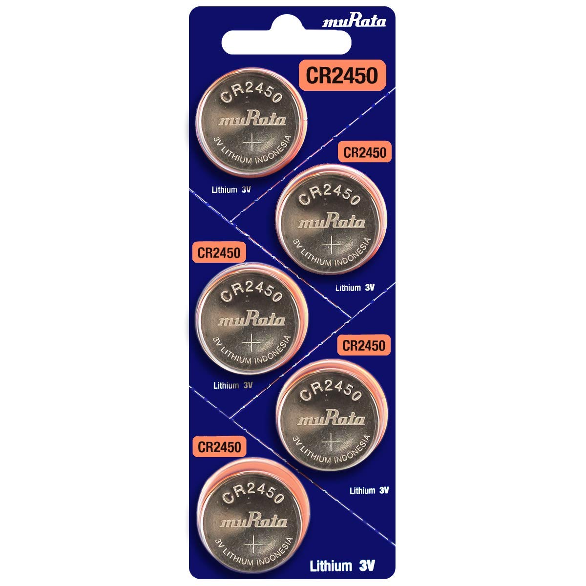 Murata CR2450 Battery DL2450 ECR2450 3V Lithium Coin Cell (15 Batteries)