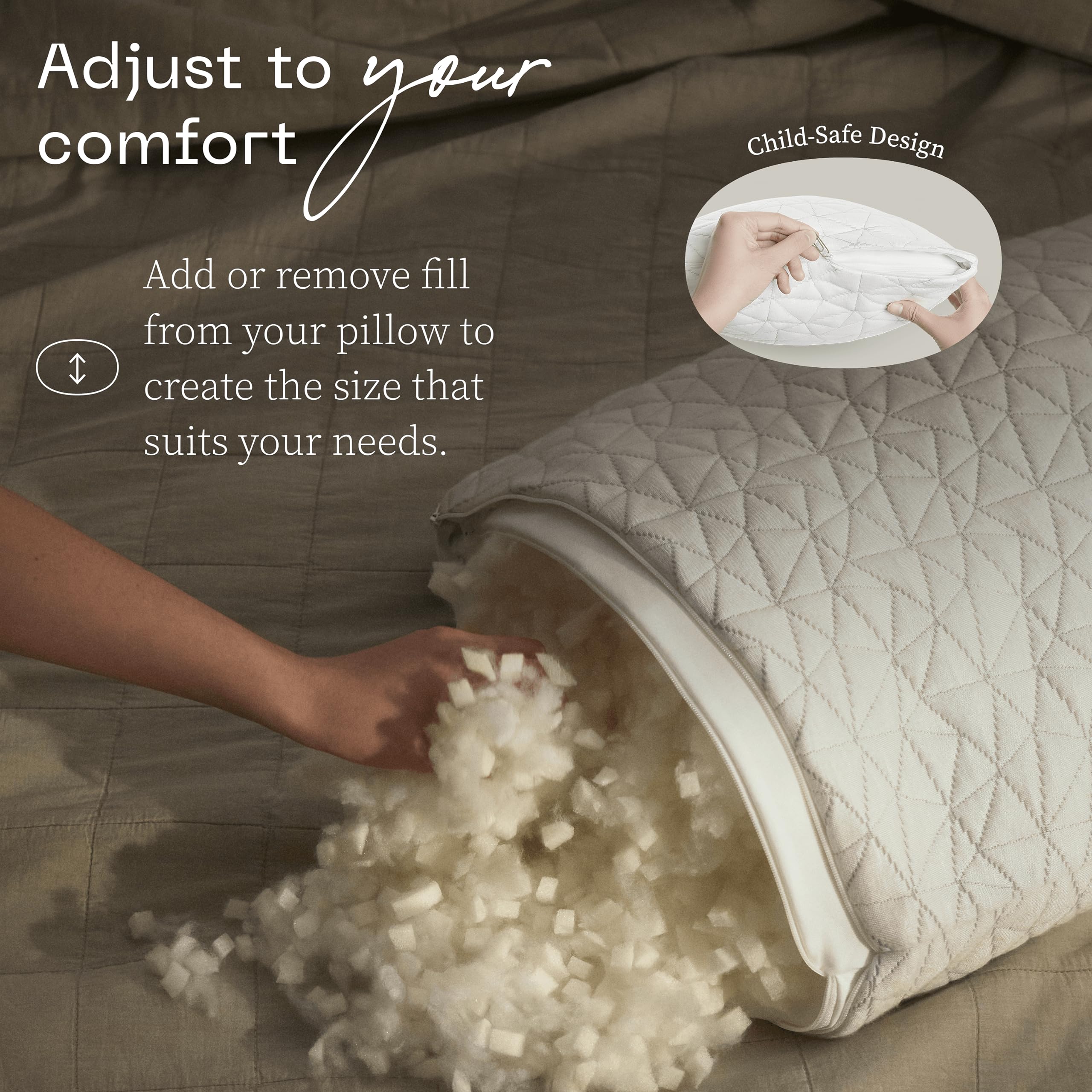 Coop Home Goods Original Adjustable Toddler Pillow and Ultra-Tech Waterproof Protector White Bundle, Breathable Mini Pillow for Kids with Adjustable Support and Premium Memory Foam