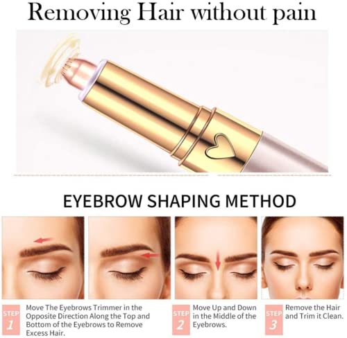 Goheekgo Electric Eyebrow Trimmer for Women, Precision Hair Removal Tool, Safe and Instant Painless Shaver, Portable and Stylish