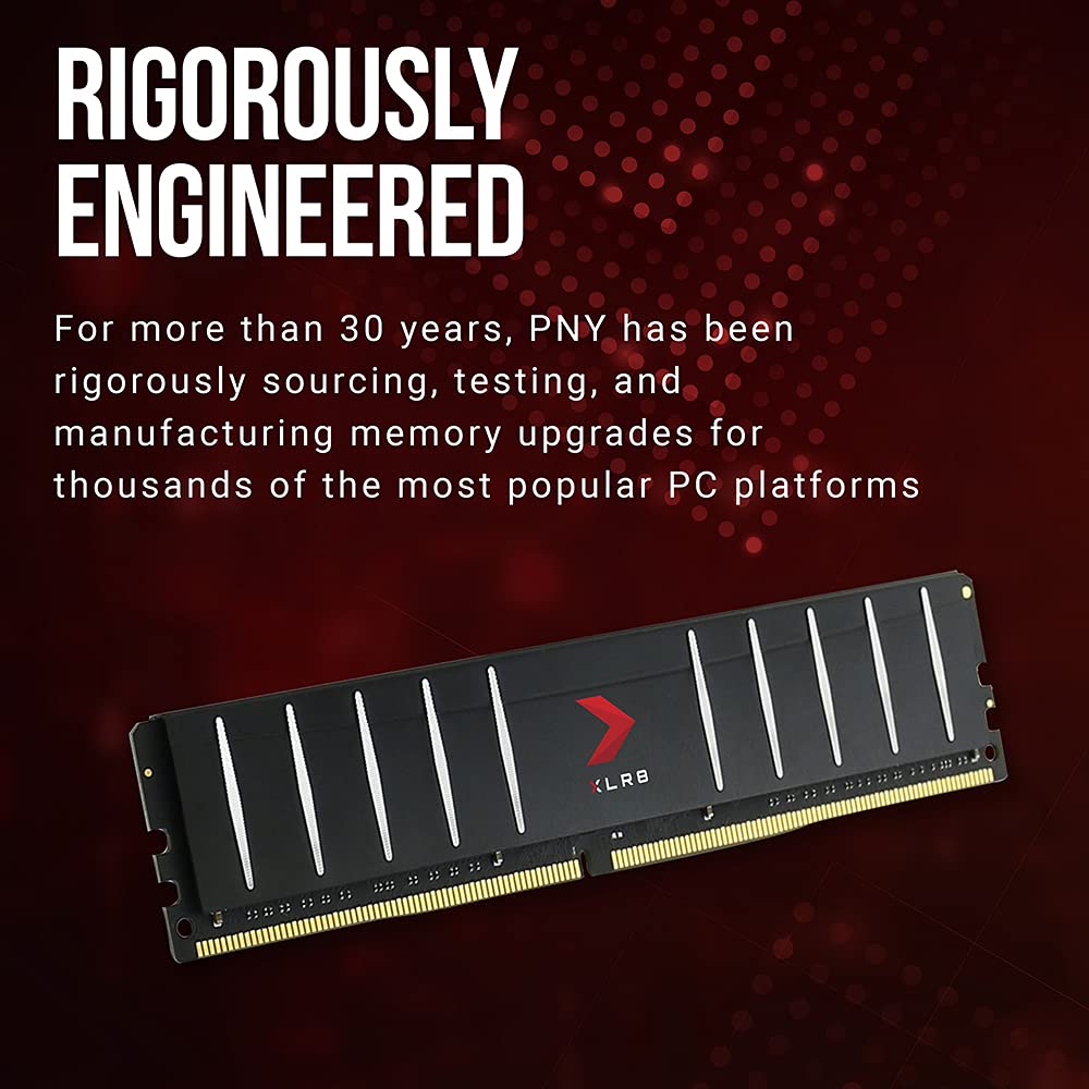 PNY XLR8 Gaming 32GB (2x16GB) DDR4 DRAM 3600MHz (PC4-28800) CL18 1.35V Low Profile Dual Channel Desktop (DIMM) Memory Kit โ MD32GK2D4360018LP