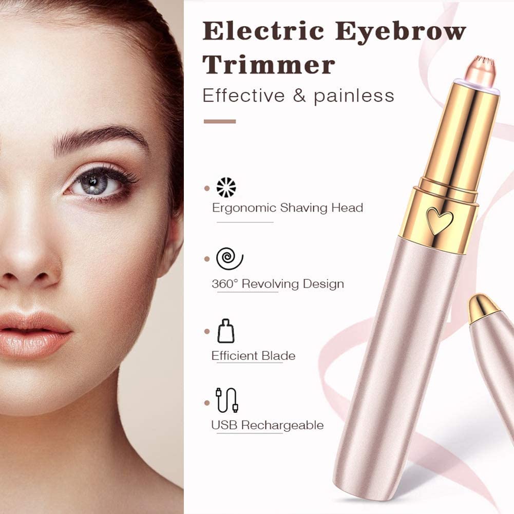 Goheekgo Electric Eyebrow Trimmer for Women, Precision Hair Removal Tool, Safe and Instant Painless Shaver, Portable and Stylish