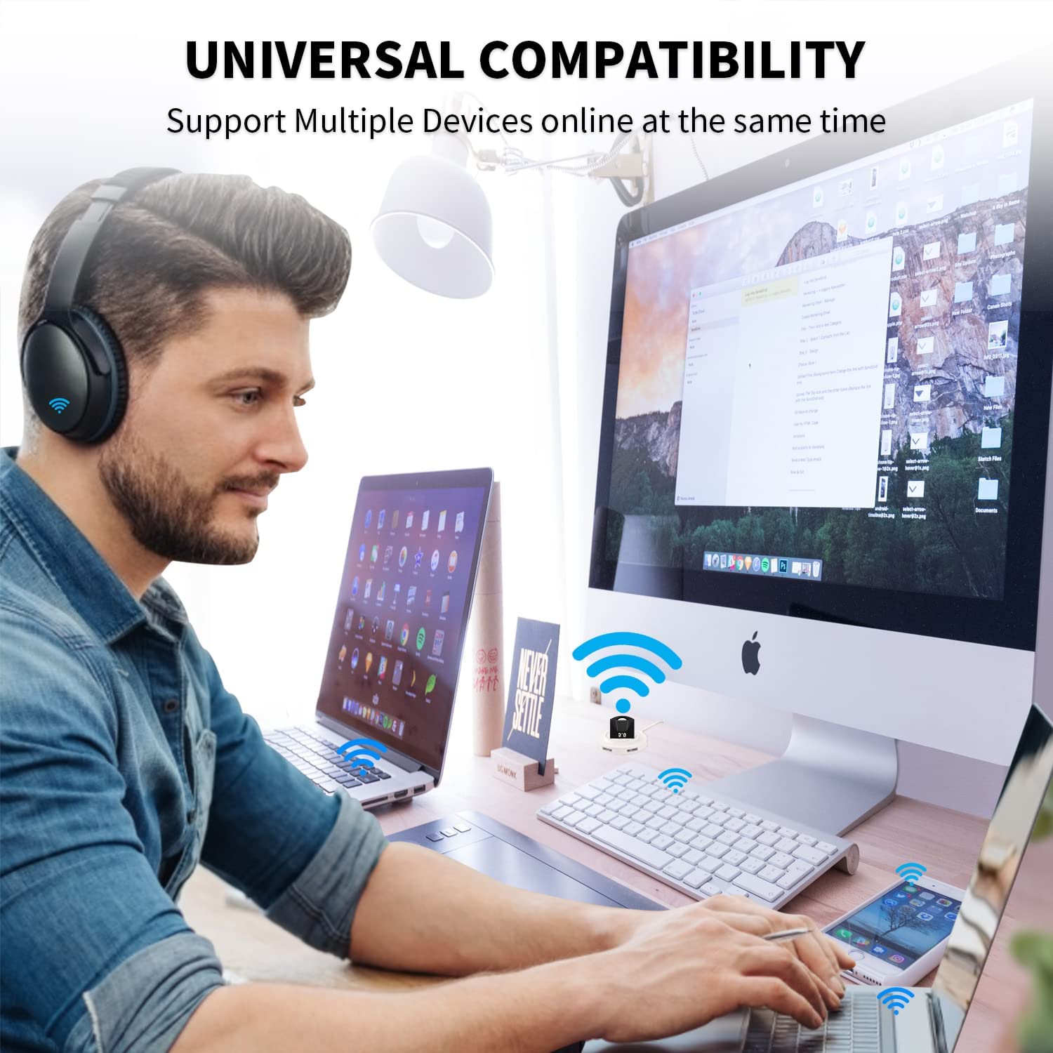 Bluetooth Adapter for PC 5.0, ALINKVITE Bluetooth Adapter for Win 11/10/8.1/8/7, Bluetooth Dongle with Ultra-Range, Mini-Sized, Dual-Mode, Bluetooth Dongle for PC