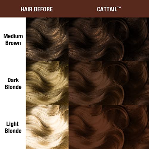 MANIC PANIC Cattail Medium Brown Hair Dye - Supernatural - Semi Permanent Mid-toned Chocolate Brown Hair Color For Women And Men - Vegan, PPD & Ammonia Free (4oz)
