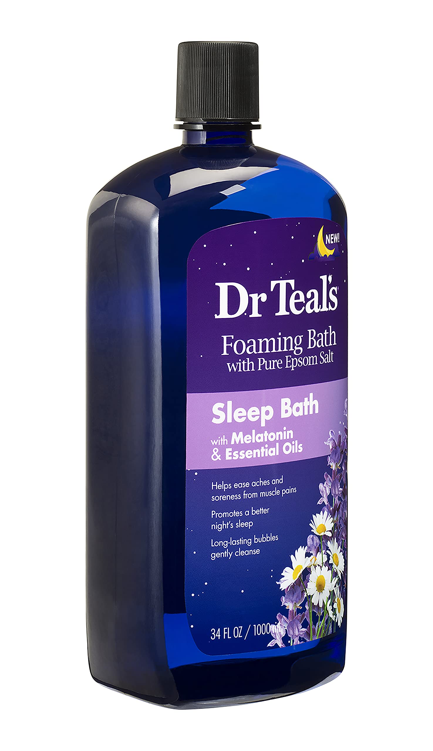 Dr. Teal's Foaming Bath Variety Gift Set (2 Pack, 34oz Ea) - Melatonin Sleep Bath, Calm & Serenity with Rose Essential Oil -Relieve Stress & Promote a Better Nights Sleep - at Home Spa Kit
