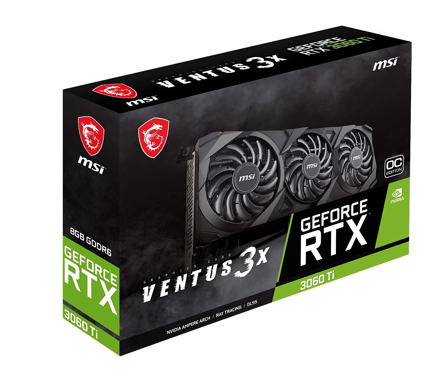 MSI Gaming GeForce RTX 3060 Ti LHR 8GB GDRR6 256-Bit HDMI/DP Torx Fan 3 Ampere Architecture OC Graphics Card ( Ventus 3X 8G OC LHR) (Renewed)