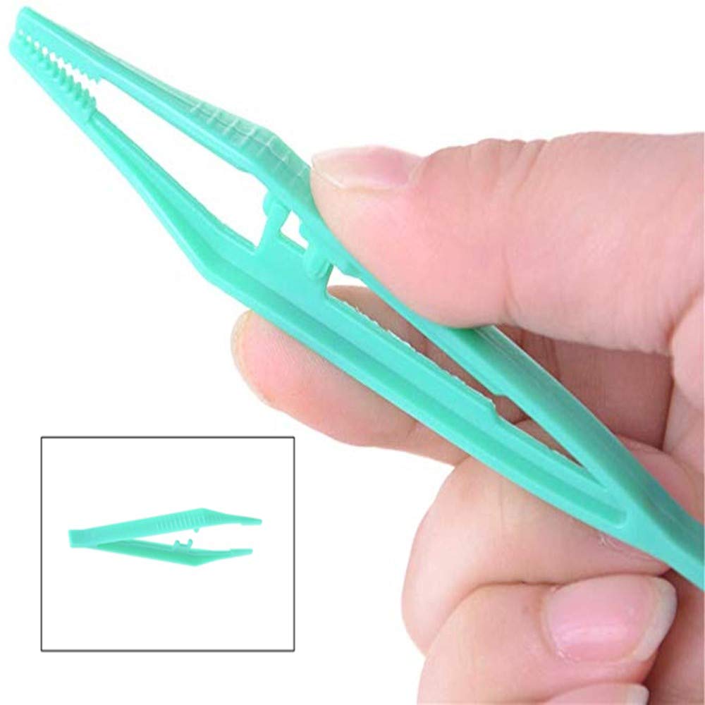 24 Pcs Tweezers First Aid Disposable Plastic Tweezers Forceps Tweezers
