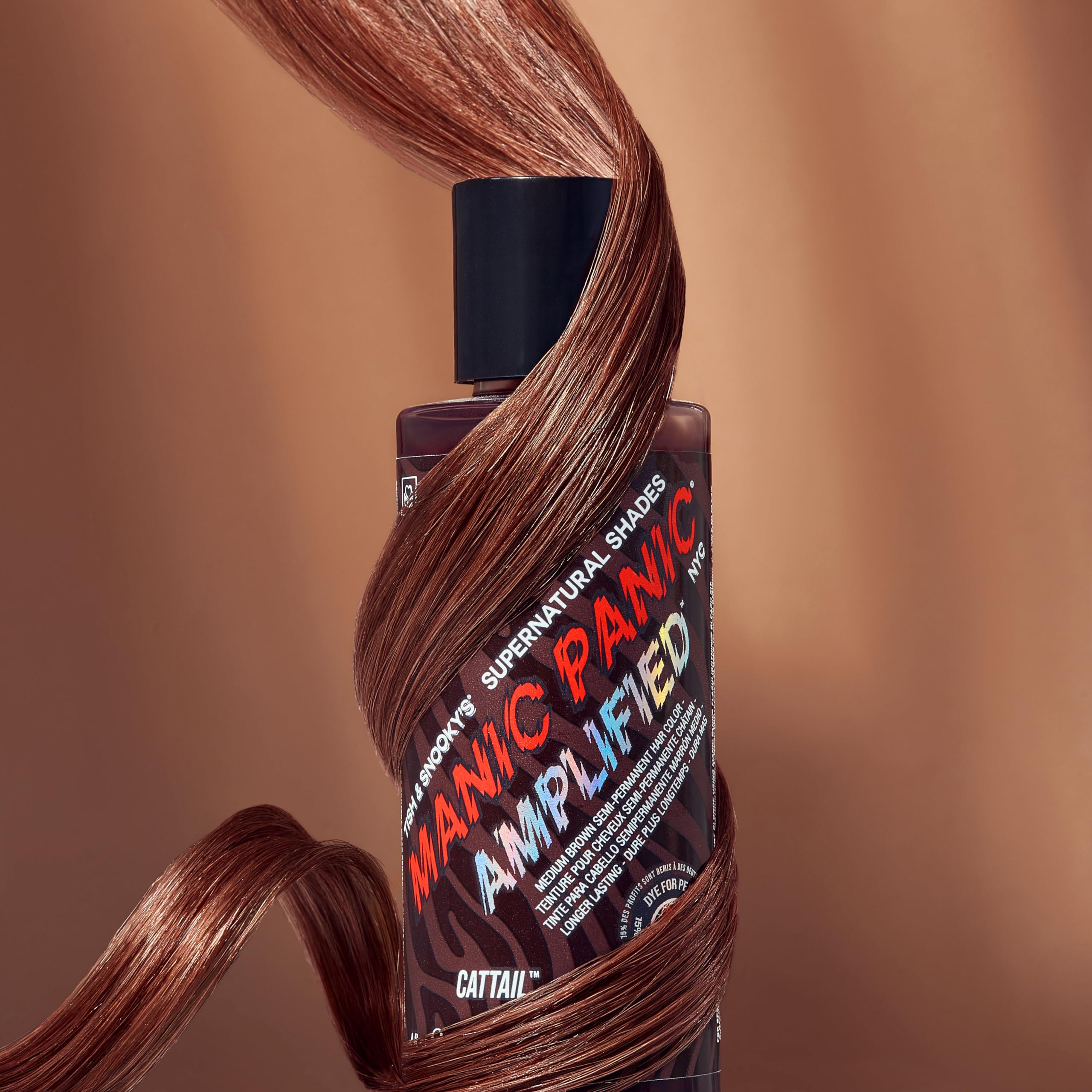 MANIC PANIC Cattail Medium Brown Hair Dye - Supernatural - Semi Permanent Mid-toned Chocolate Brown Hair Color For Women And Men - Vegan, PPD & Ammonia Free (4oz)