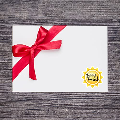 Happy Mail Sun Stickers,Thank You Stickers,Handmade Stickers,Small Shop Stickers,Envelopes Stickers for Small Business, Online Retailers,Handmade Goods,500 Labels Per Roll