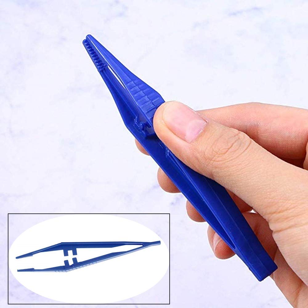 24 Pcs Tweezers First Aid Disposable Plastic Tweezers Forceps Tweezers