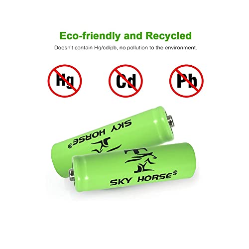 SKY HORSE AA Rechargeable Battery Ni-MH 1.2V 600mAh for Garden Light,Solar Lights,Toys,Remote Control, Mouse(8)…
