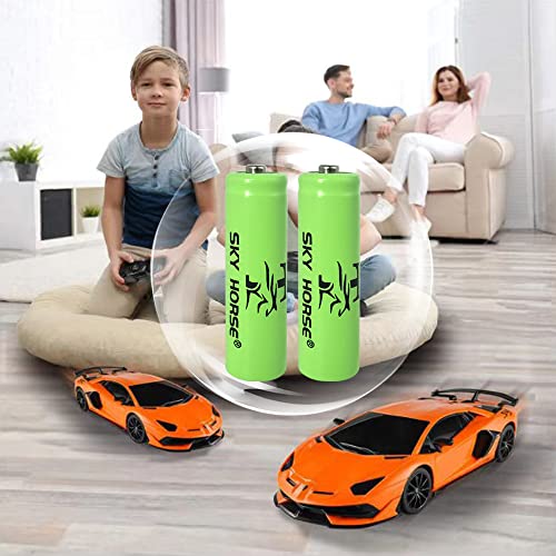 SKY HORSE AA Rechargeable Battery Ni-MH 1.2V 600mAh for Garden Light,Solar Lights,Toys,Remote Control, Mouse(8)…