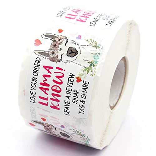 Love Your Order Let Llama Know Stickers,Thank You Stickers,Handmade Stickers,Small Shop Stickers,Envelopes Stickers for Small Business, Online Retailers,Handmade Goods,500 Labels Per Roll