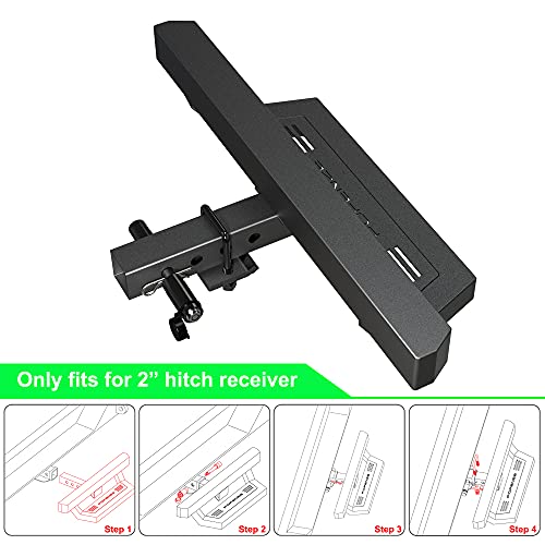 POFENZE Hitch Step fit for Vehicles with 2" Towing Receiver, Protect Rear Bumper Bar