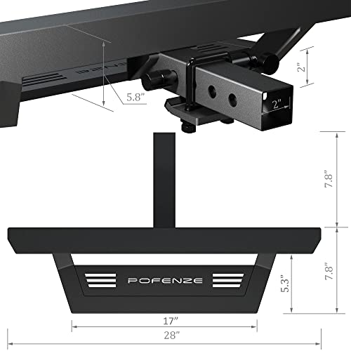 POFENZE Hitch Step fit for Vehicles with 2" Towing Receiver, Protect Rear Bumper Bar
