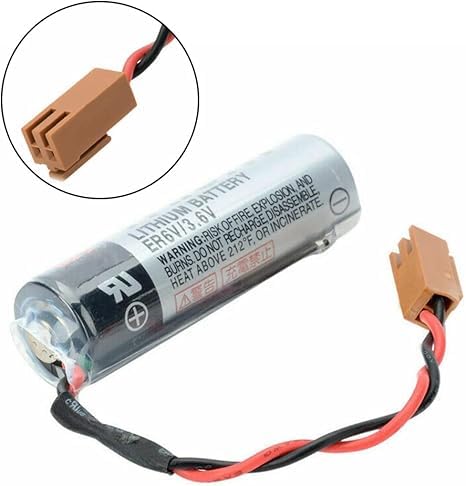 5-Pack ER6V/3.6V 2400mAh PLC Lithium Battery, ER6VC119A/ER6VC119B with Brown Plug for M64 System