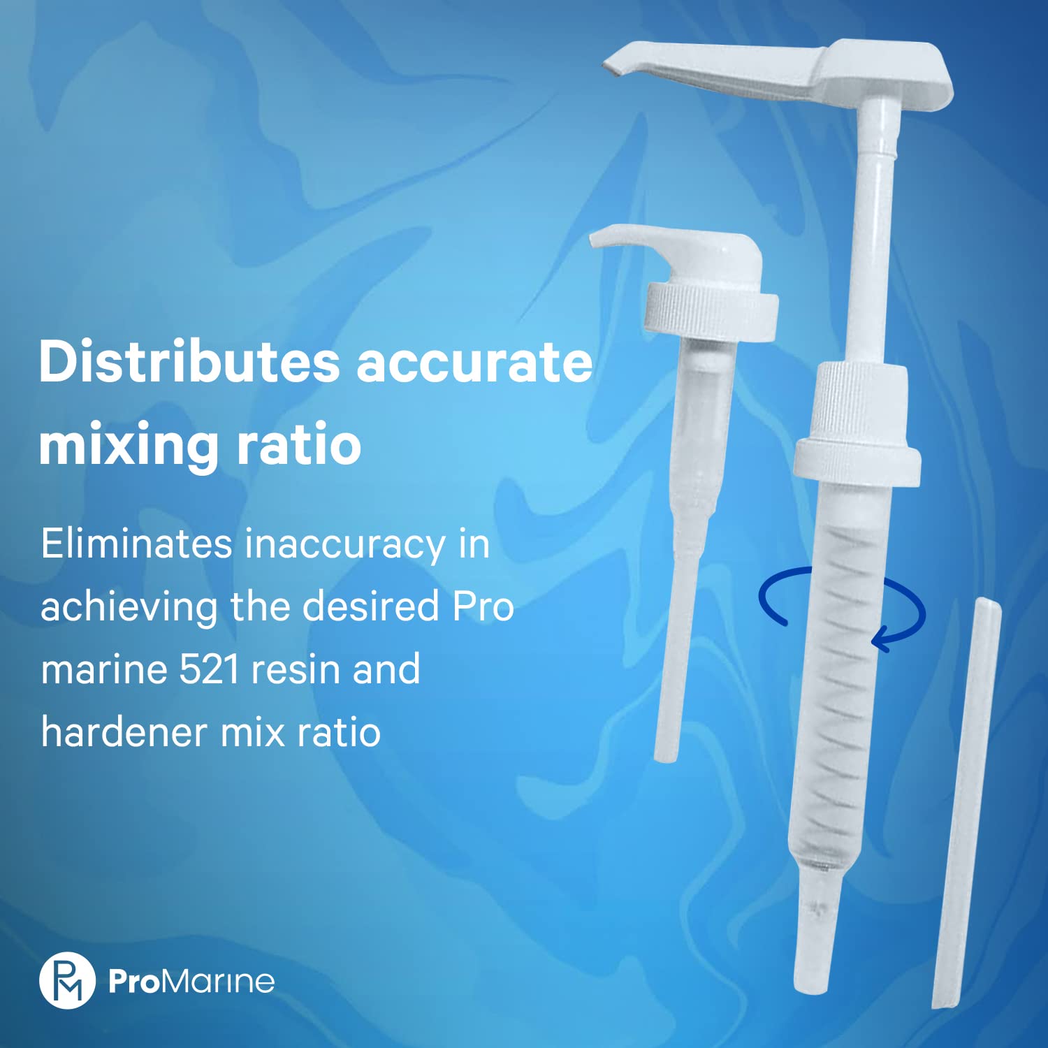 ProMarine Supplies 521 Epoxy Pumps Set | Compatible with 521 Marine Grade Epoxy Kit | With Large and Small Dispenser for Quart and Gallon | Pre-Calibrated and Easy to Use for Graduated Mixing Cups