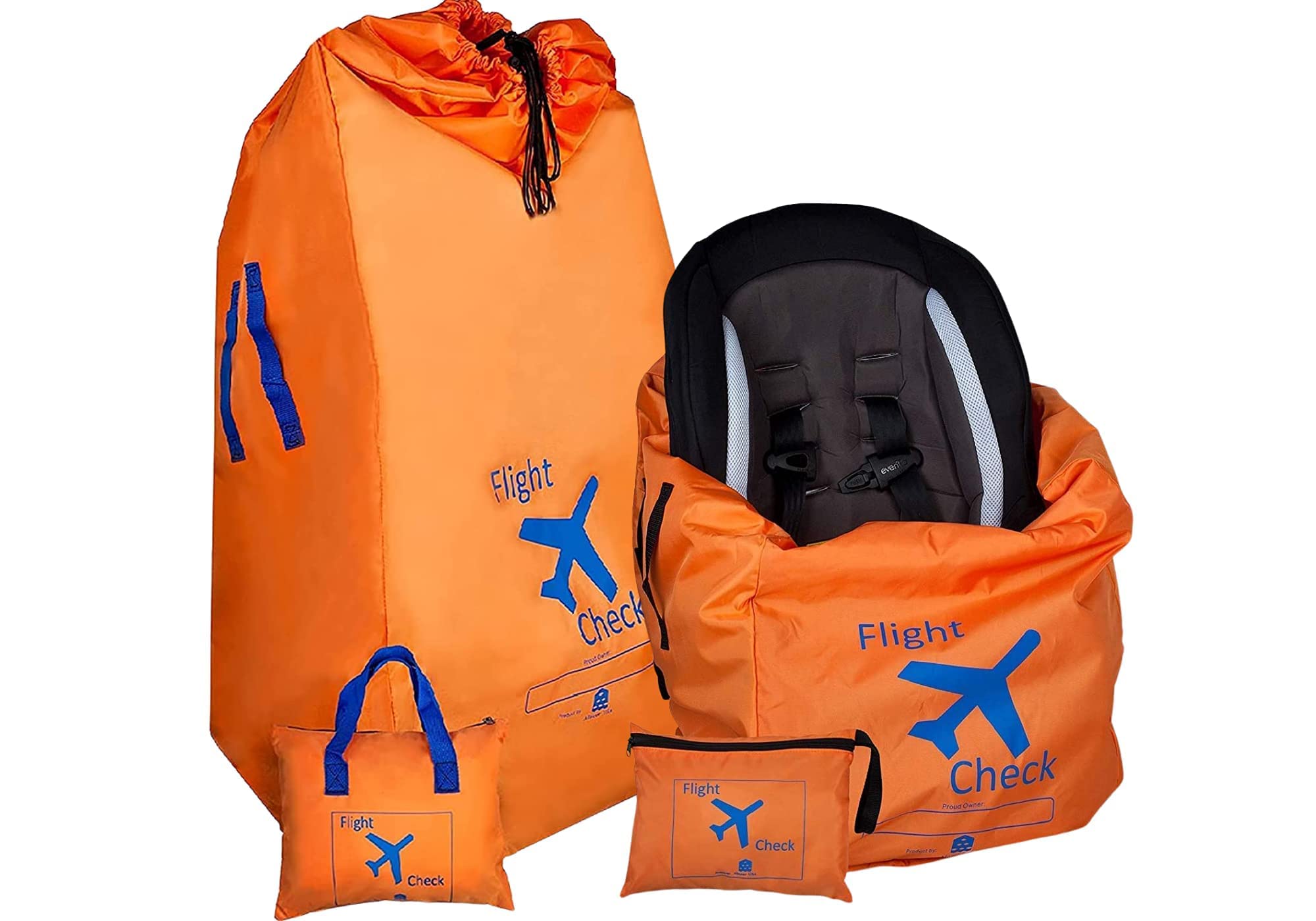 Alnoor USA Double Combo of Car Seat Travel Bag & Stroller Bag | Car Seat Bags for Air Travel & Stroller Travel Bag for Airplane | Gate Check Stroller Bag & Car Seat Carrier for Airport