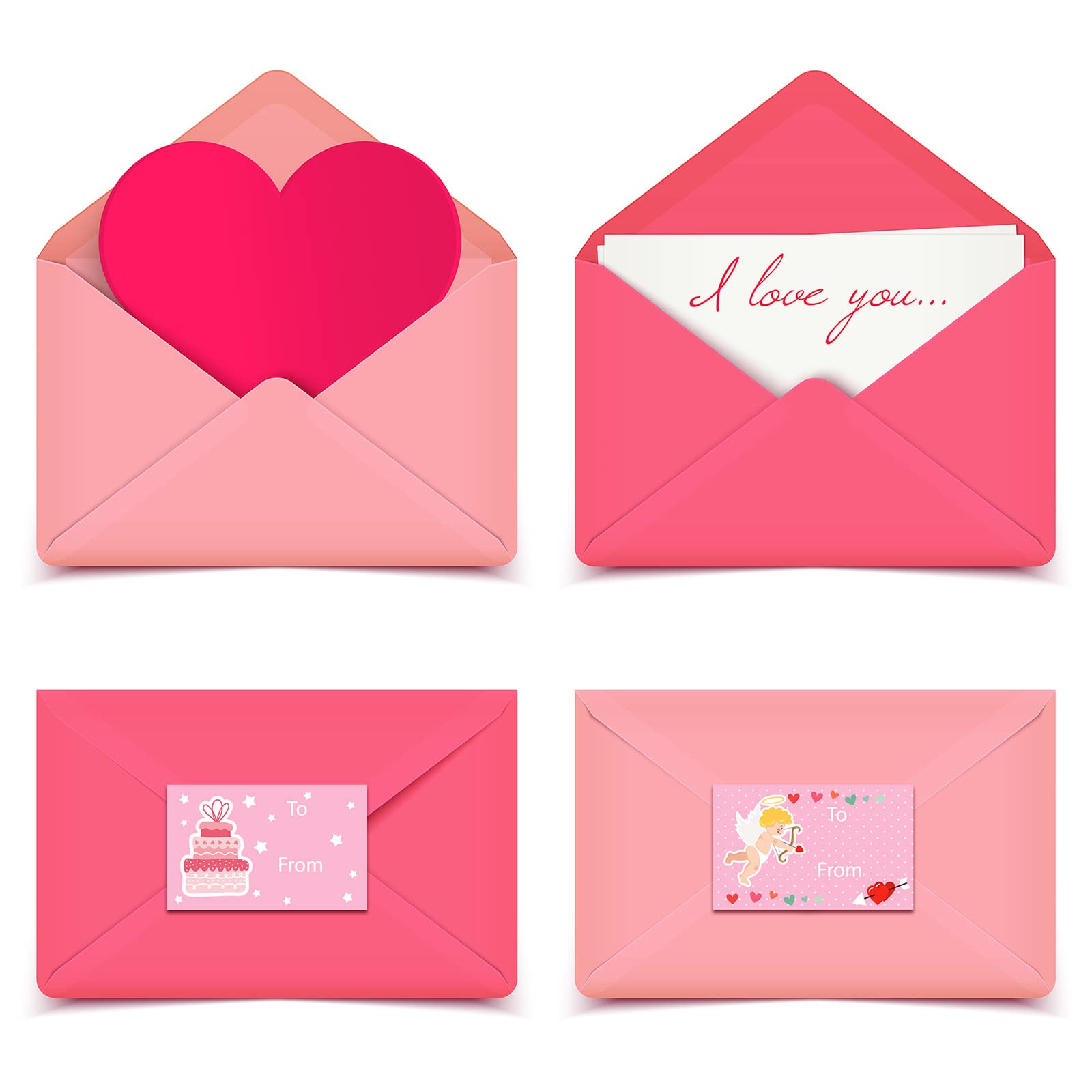 1008 Pieces Happy Valentine's Day Stickers Labels to and from Envelope Seal Stickers 12 Designs Personalized for Valentine Decorations Party Weddings Engagements