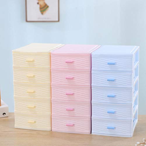 DOITOOL Drawer Desktop Storage Organiser 3 Layer Large Capacity Cosmetic Storage Case Jewelry Holder Box Storage Container for Vanity Bathroom Counter Dresser Pink
