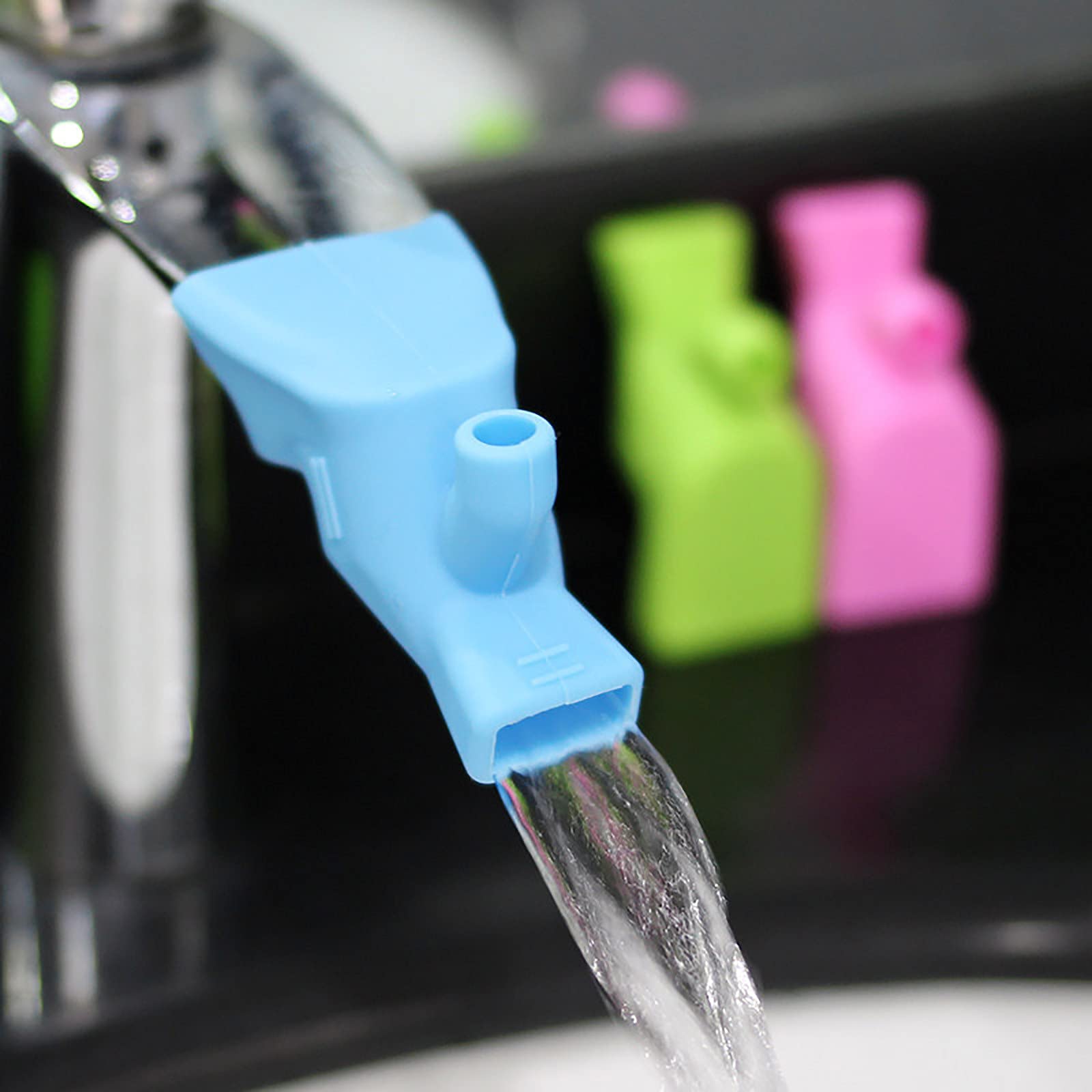 YJYdadaS Silicone Faucet Extenders, 3PC Silicone Water Faucet Extender Bathroom Sink Faucet Extender for Baby & Kids Hand Washing (2PC Pink), 7cm