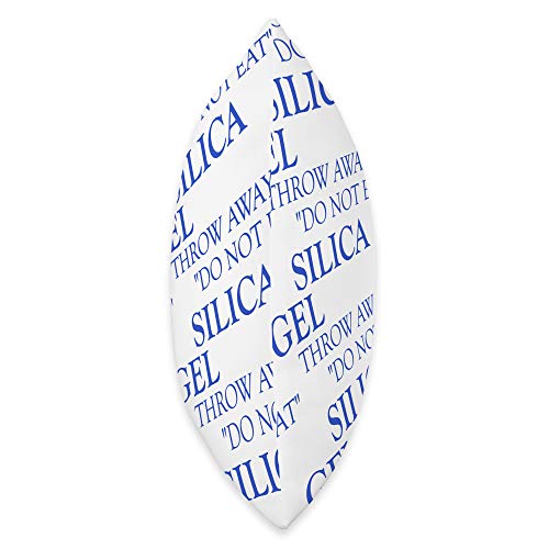 Silly Snacky Snacks DO NOT EAT SILICA GEL Desiccant Silica Gel DO NOT EAT Away Blue White Throw Pillow, 18x18, Multicolor