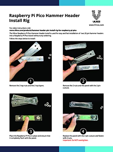 Vilros Hammer in Pin Header and Install Rig Kit for Raspberry Pi Pico-Fast & Easy NO Solder Pin Install Solution for Raspberry Pi Pico