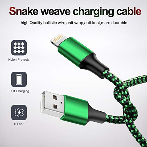 Charger iPhone Cable Cord [Apple MFi Certified] 4 Pack 3/3/6/6 FT USB Lightning Cable Nylon Braided Fast iPhone Charging Cord Data Sync USB Wire For iPhone 14/13/12/11Pro/11/XR/X/8/7/6/5,ipad, AirPods