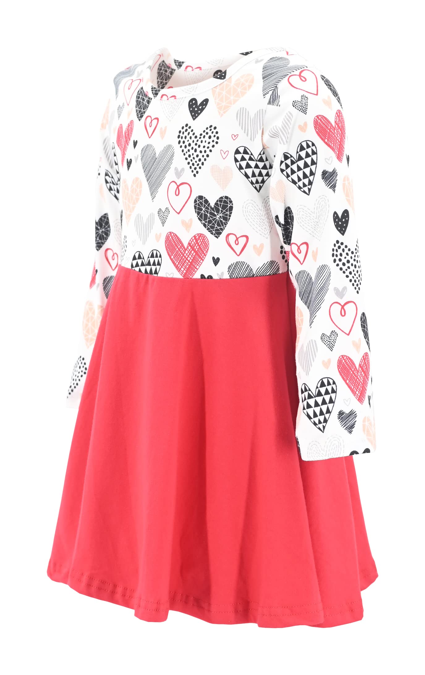 Unique Baby Girls Valentines Day Fashion Hearts Tutu Dress (8Y, Red)