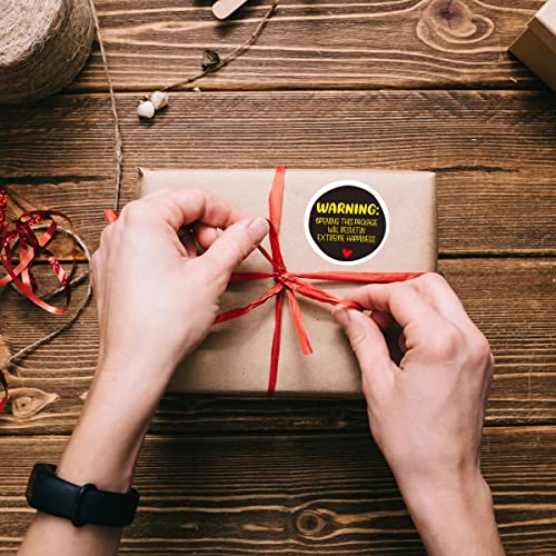 Warning Stickers for Small Business,Small Warning Stickers,Funny Warning Mail Sticker,Warning Opening This Package Will Stickers,Envelopes Stickers for Small Business 500 Labels Per Roll