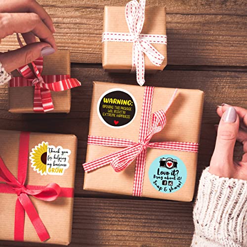 Warning Stickers for Small Business,Small Warning Stickers,Funny Warning Mail Sticker,Warning Opening This Package Will Stickers,Envelopes Stickers for Small Business 500 Labels Per Roll