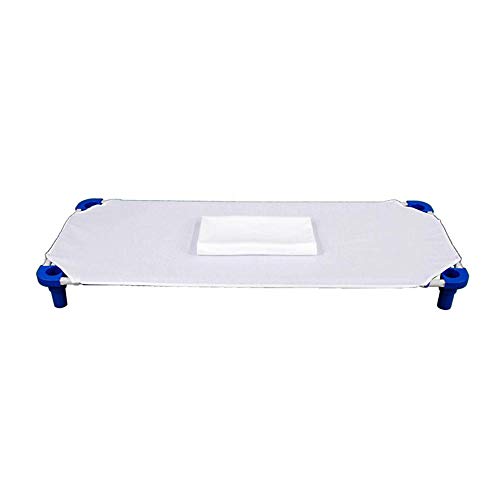Daycare Sheets Standard Size with Corner Elastic Loops - Standard Cot Bed Fitted Sheet for Toddlers - Pre-Schoolers/Toddler/Standard Size/Children's Naptime Cot Sheet (White, 23" x 40" - Pack of 12)