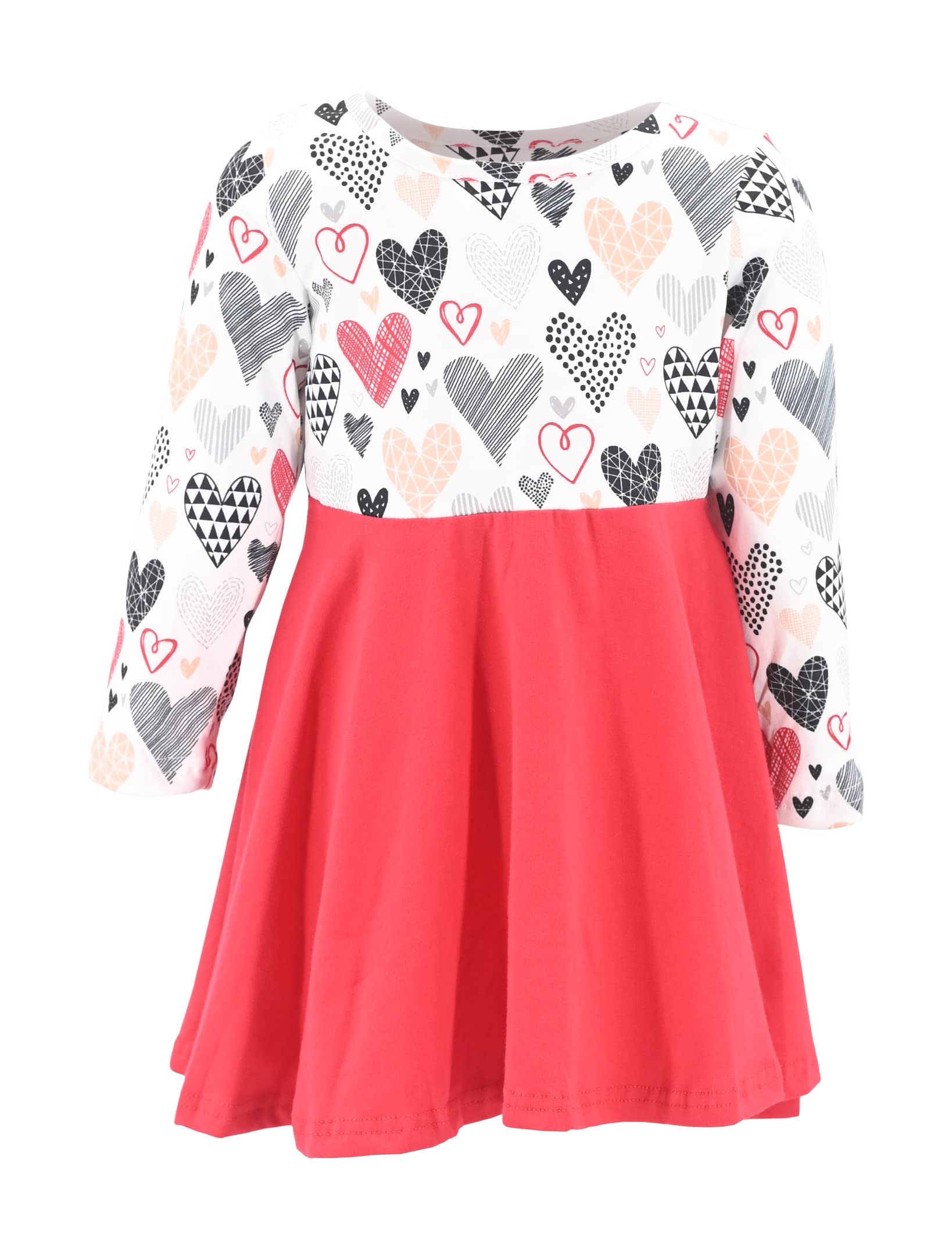 Unique Baby Girls Valentines Day Fashion Hearts Tutu Dress (8Y, Red)