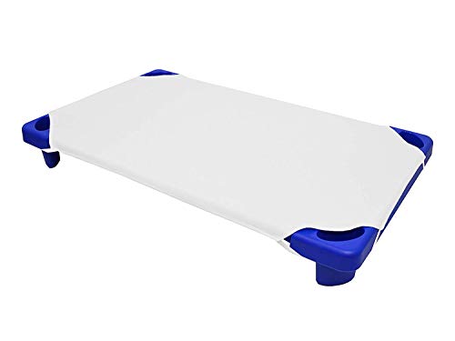 Daycare Sheets Standard Size with Corner Elastic Loops - Standard Cot Bed Fitted Sheet for Toddlers - Pre-Schoolers/Toddler/Standard Size/Children's Naptime Cot Sheet (White, 23" x 40" - Pack of 12)