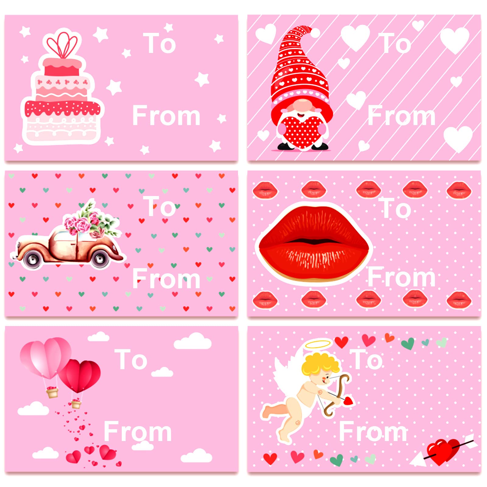 1008 Pieces Happy Valentine's Day Stickers Labels to and from Envelope Seal Stickers 12 Designs Personalized for Valentine Decorations Party Weddings Engagements