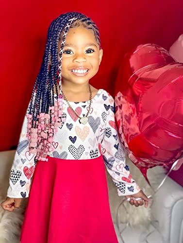 Unique Baby Girls Valentines Day Fashion Hearts Tutu Dress (8Y, Red)