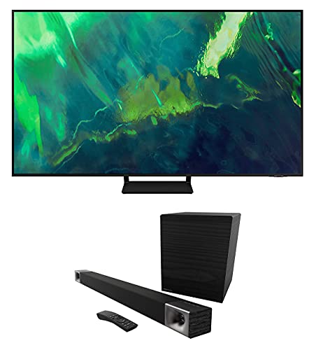 SAMSUNG QN75Q70AA 75" Class UHD High Dynamic Range QLED 4K Smart TV with a Klipsch CINEMA-600-SET True 5.1 System and 10" Wireless Subwoofer (2021)(Used)