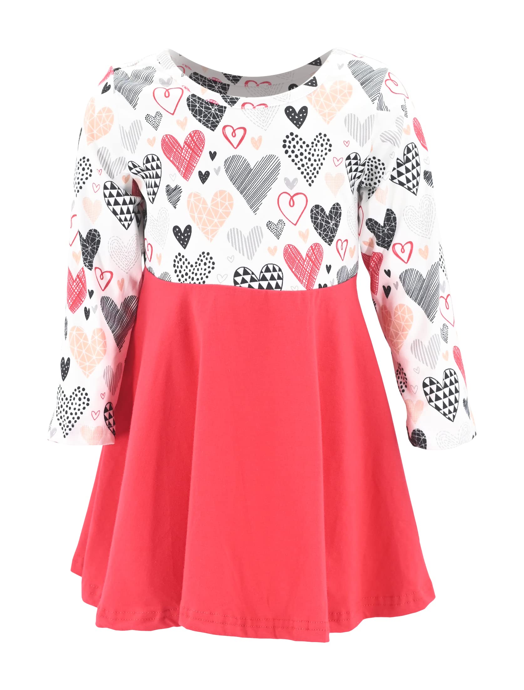 Unique Baby Girls Valentines Day Fashion Hearts Tutu Dress (8Y, Red)