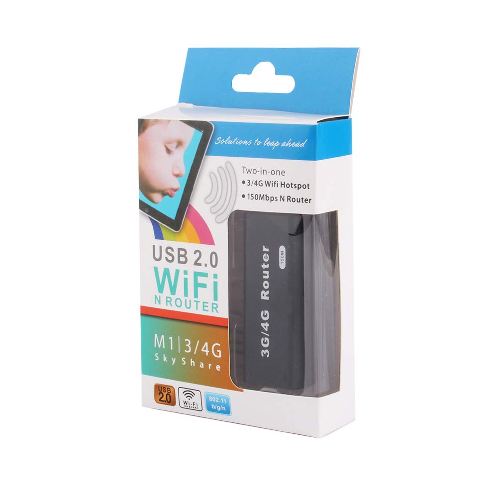 Mobile Hotspot,Portable 3G/4G WLAN Hotspo,Up to150Mbps,Up to 20 Users,RJ45 USB Router Compatible with HSDPA/HSUPA/HSPA+, CDMA EVDO A/B