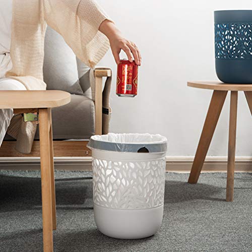 YARNOW Bathroom Trash Can Round Plastic Small Trash Can Wastebasket Garbage Storage Bin for Office Bathrooms Powder Rooms Kitchens Supplies 16L