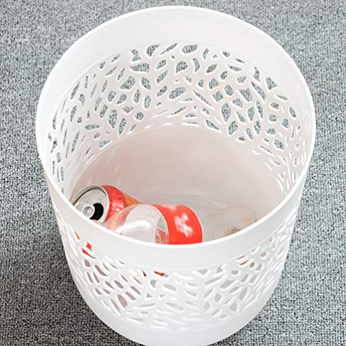 YARNOW Bathroom Trash Can Round Plastic Small Trash Can Wastebasket Garbage Storage Bin for Office Bathrooms Powder Rooms Kitchens Supplies 16L