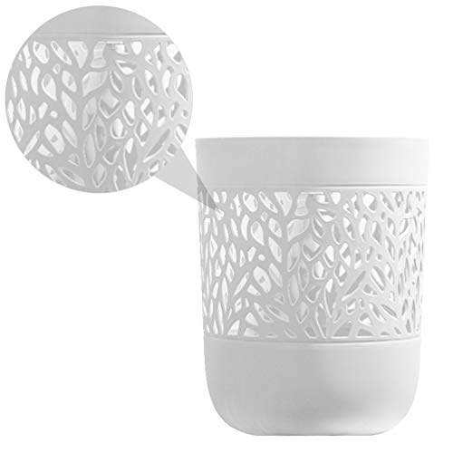 YARNOW Bathroom Trash Can Round Plastic Small Trash Can Wastebasket Garbage Storage Bin for Office Bathrooms Powder Rooms Kitchens Supplies 16L