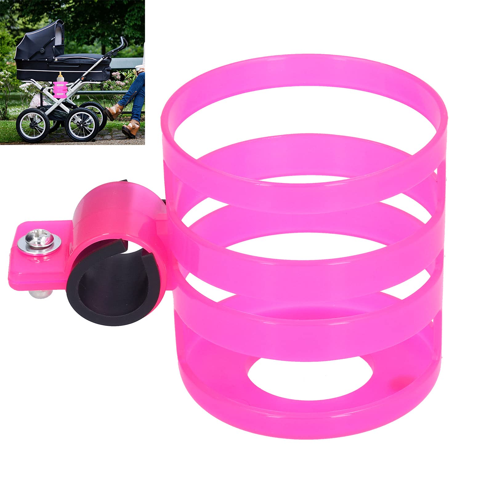 Universal Cup Holder, Stroller Water Bottle Holder Stroller Cup Holder Stroller Drink Holders Adjustable for Stroller Bicycle Wheelchair(pink)