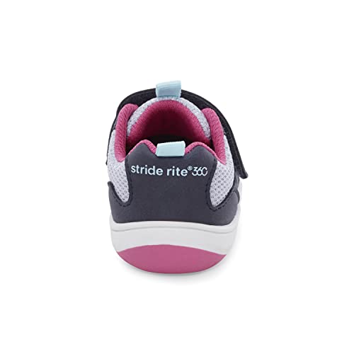 Stride Rite 360 Girls Carson Athletic Sneaker, Navy, 4 Toddler