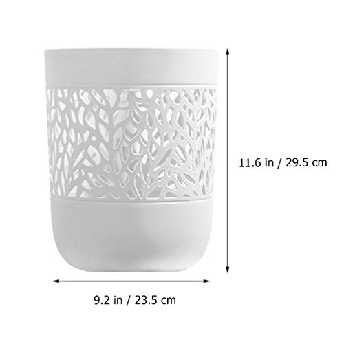 YARNOW Bathroom Trash Can Round Plastic Small Trash Can Wastebasket Garbage Storage Bin for Office Bathrooms Powder Rooms Kitchens Supplies 16L